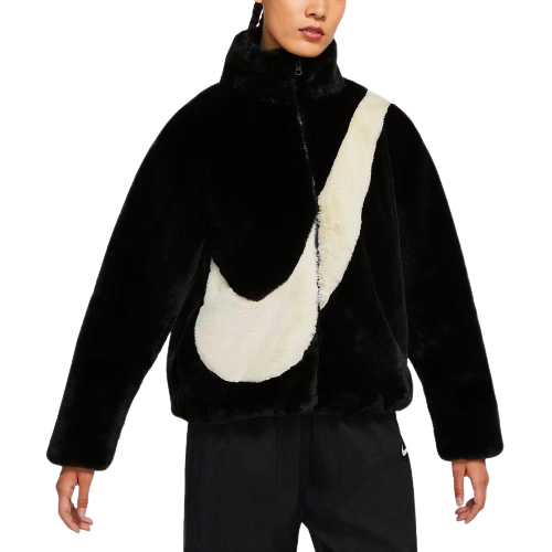 nike faux fur jacket black – H2sneaker