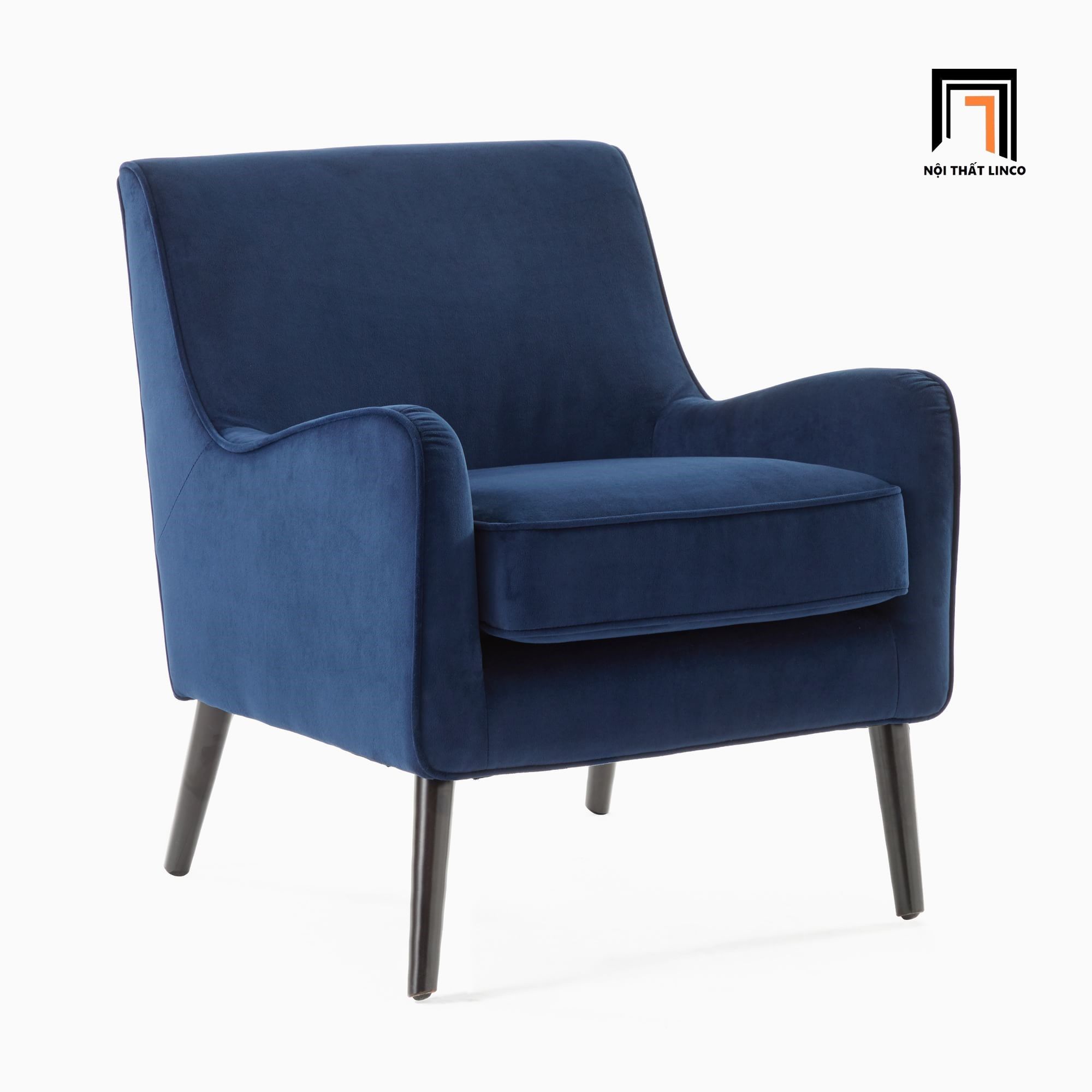Ghế sofa đơn 1 chỗ ngồi DT17 Nooker vải nhung xanh đậm – Nội thất Linco ...