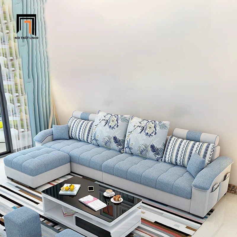 Bộ ghế sofa góc L 2m4 x 1m6 GT79 Slipco phòng khách gia đình – Nội thất Linco Bình Định