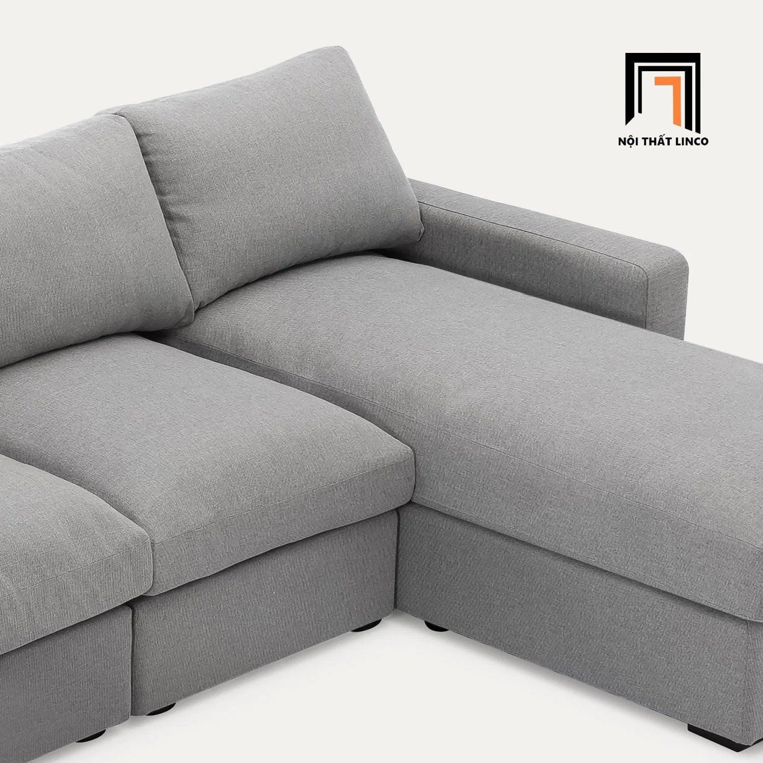 Bộ ghế sofa góc chữ U GT22 Ushape 2m8 x 1m6 màu xám đen – Nội thất Linco Bình Định
