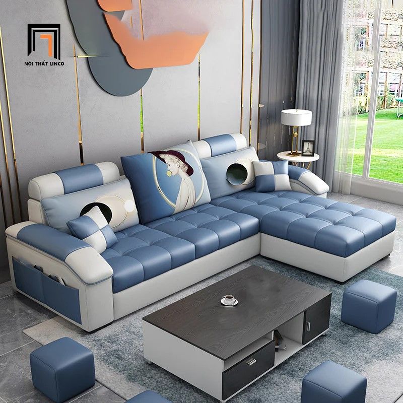 Bộ ghế sofa góc L 2m4 x 1m6 GT79 Slipco phòng khách gia đình – Nội thất Linco Bình Định