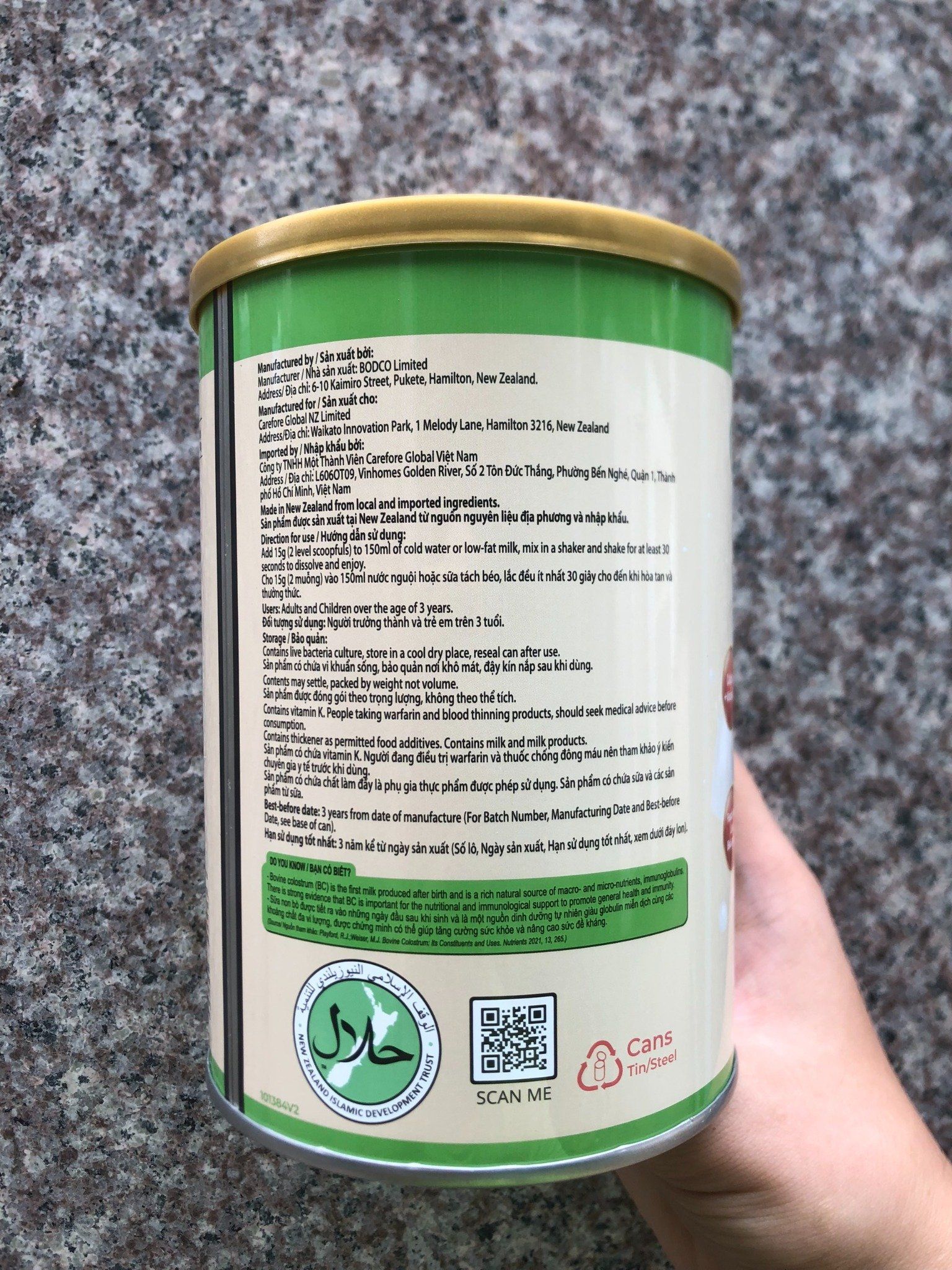 Sữa Alpha Lipid mẫu mới Colos IgGold – Thảo Dược 2B