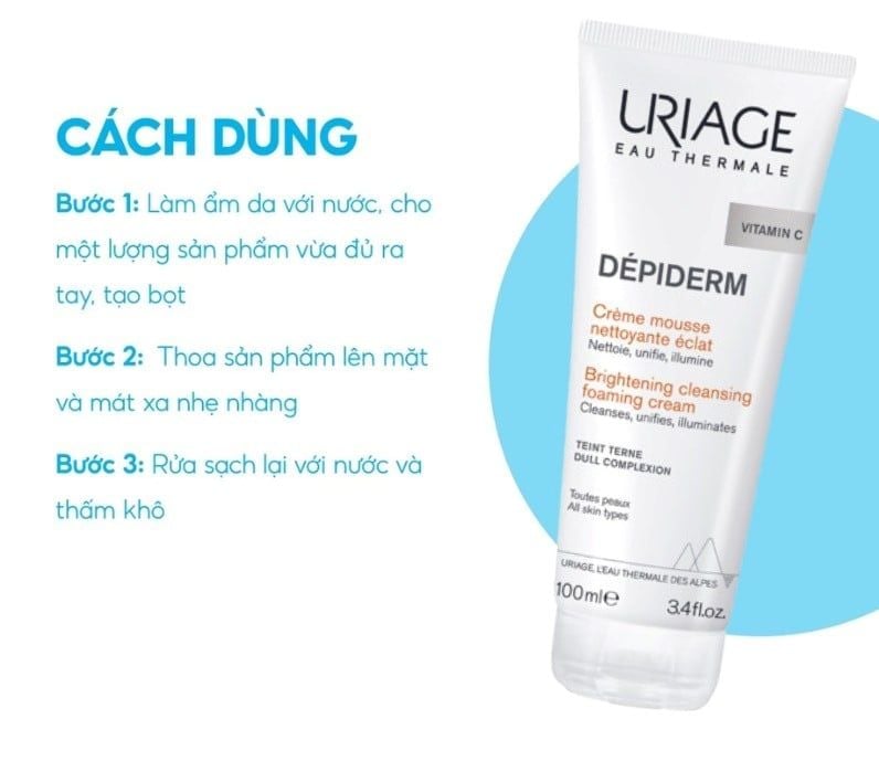 Sữa Rửa Mặt Sáng Da Uriage Dépiderm Mousse Nettoyante Éclat 100ml ...