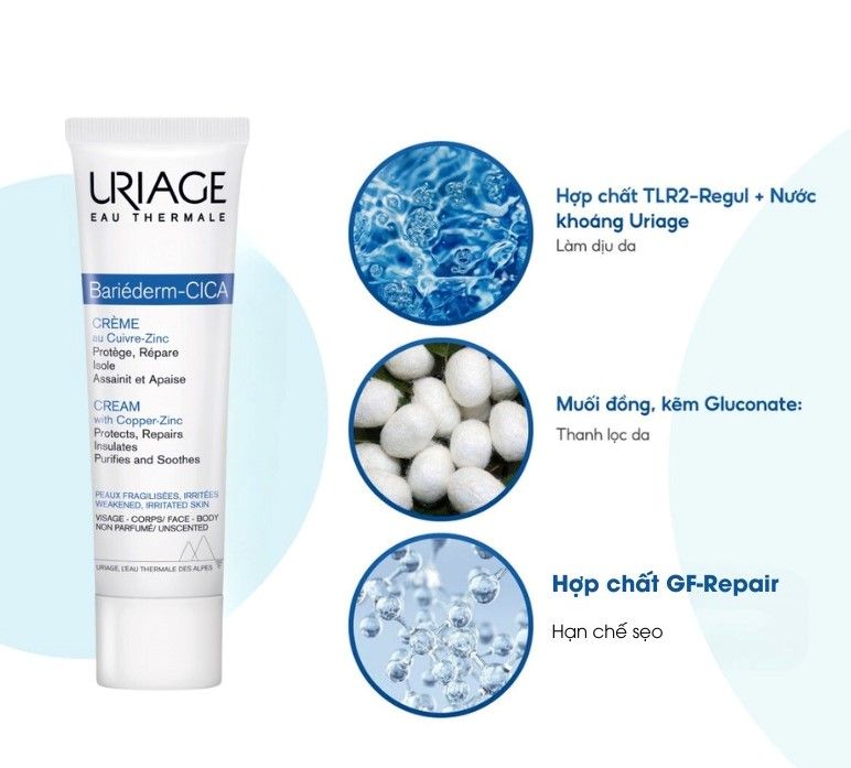 Kem Làm Dịu Phục Hồi Da Uriage Bariéderm Cica-Crème 15ml – Dorii Care