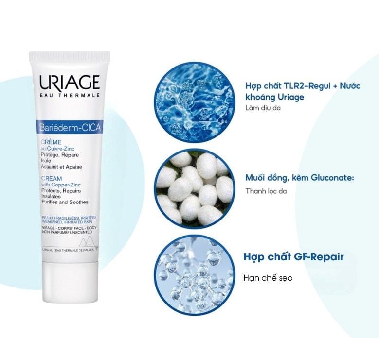 Kem Làm Dịu Phục Hồi Da Uriage Bariéderm Cica-Crème 40ml – Dorii Care