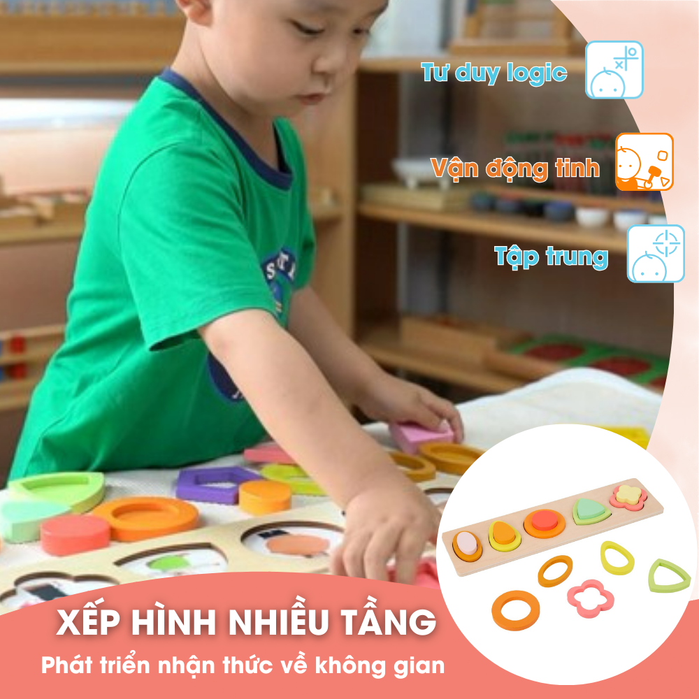 Xếp Hình Nhiều Tầng - Đồ Chơi Trí Tuệ