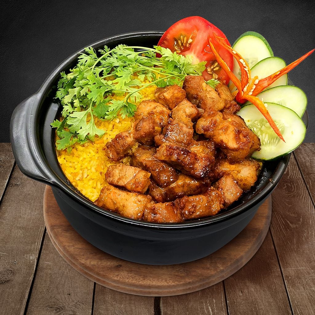 Cơm thố xá xíu + Canh – Airkitchen