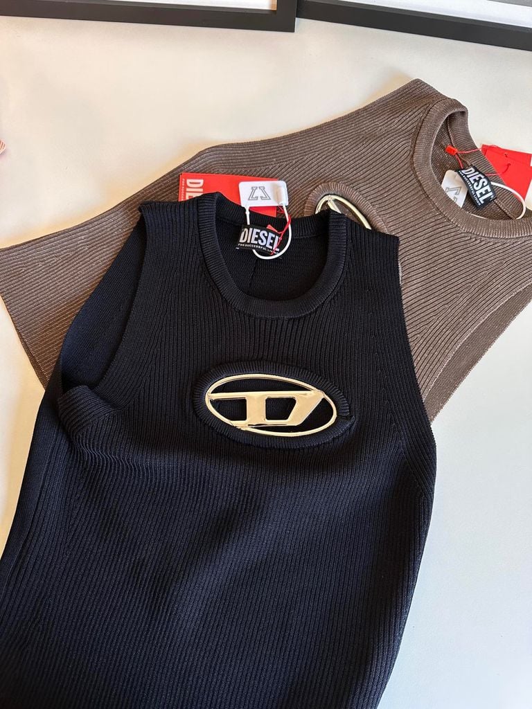 DIESEL- CROPTOP SILVER LOGO – thecashiervn