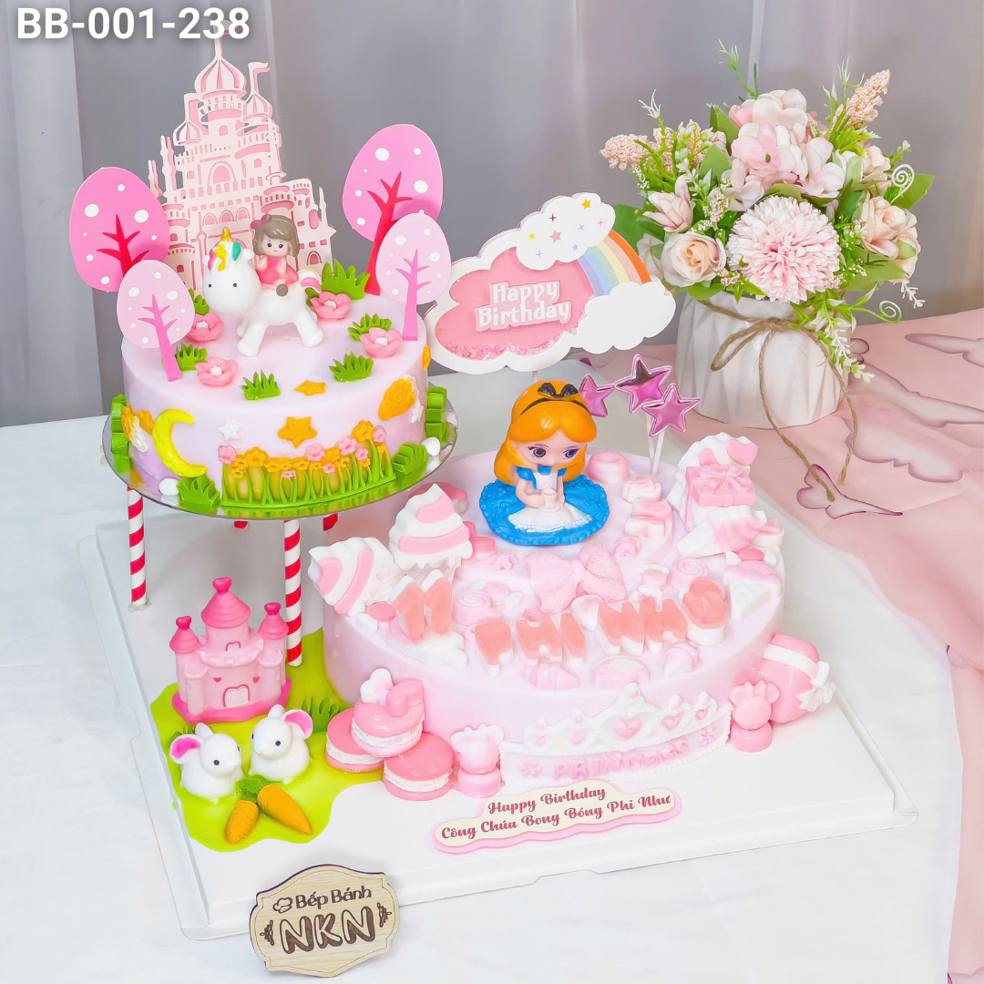 Bánh Sinh Nhật 2 Tầng Lâu Đài Công Chúa Alice (BB-001-238) – Bếp bánh NKN