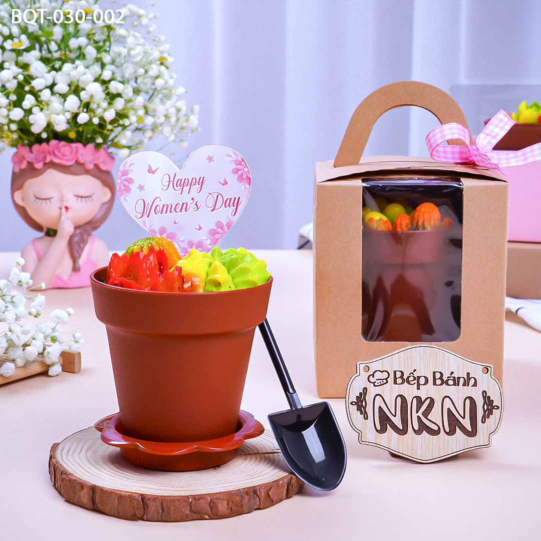 Hộp Quà Chậu Bánh Sen Đá Kèm Xẻng (BQT-030-002) – Bếp bánh NKN