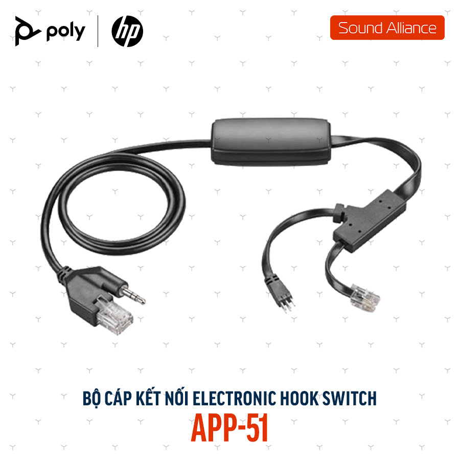 Bộ cáp kết nối EHS cho điện thoại Poly APP-51 (85Q60AA) – Sound Alliance