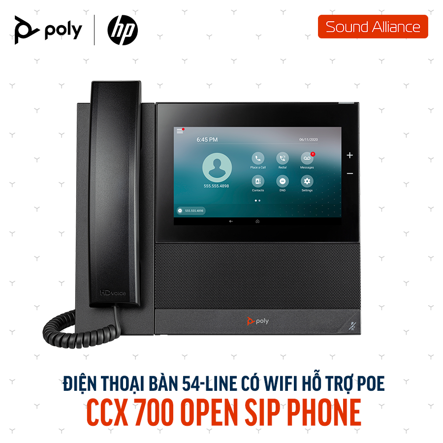 Điện thoại bàn Poly CCX 700 Open SIP Phone (82Z83AA) – Sound Alliance