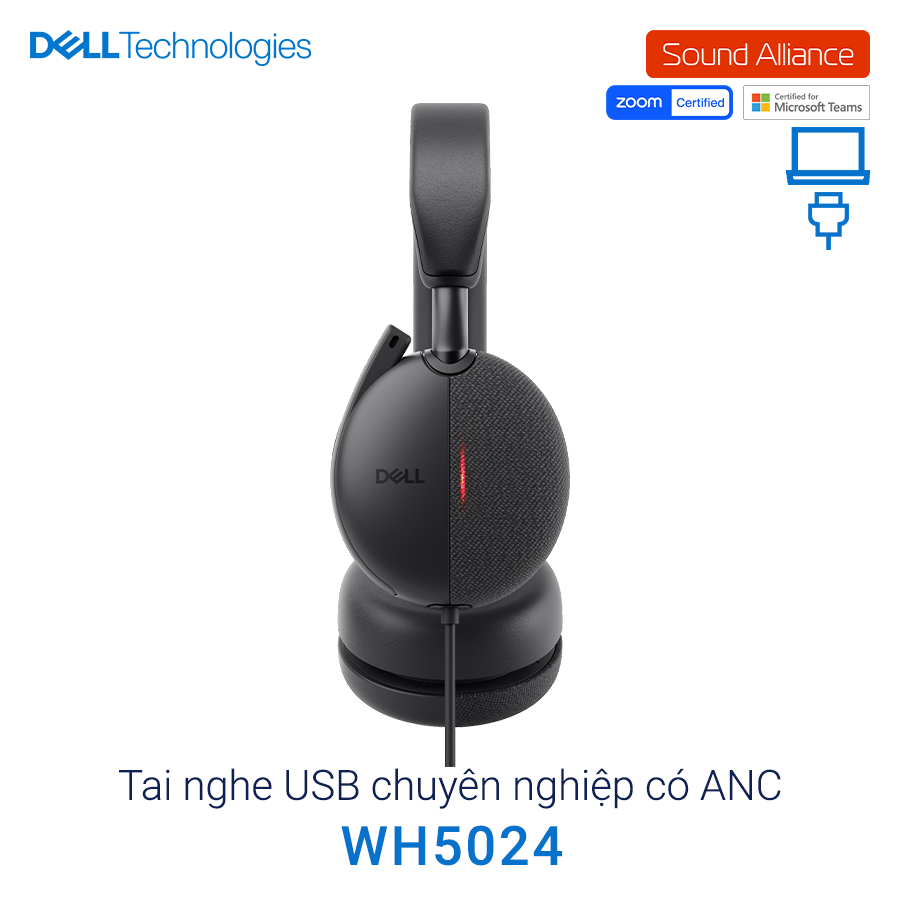 Tai nghe ANC có dây USB hai bên tai chuyên nghiệp Dell WH5024 – Sound ...
