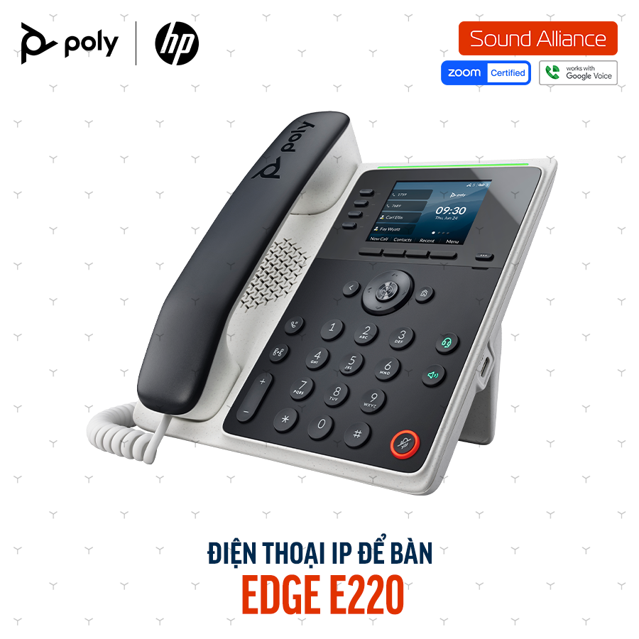 Điện thoại bàn Poly Edge E220 IP Phone (82M87AA) – Sound Alliance