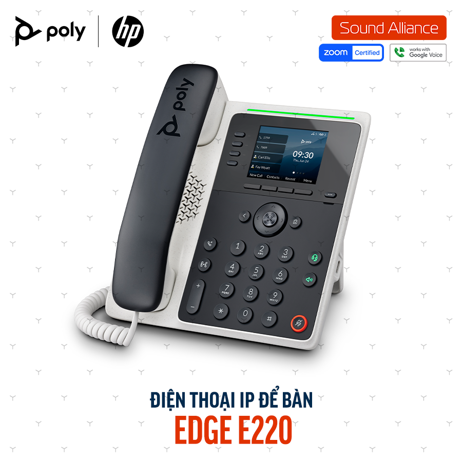 Điện thoại bàn Poly Edge E220 IP Phone (82M87AA) – Sound Alliance