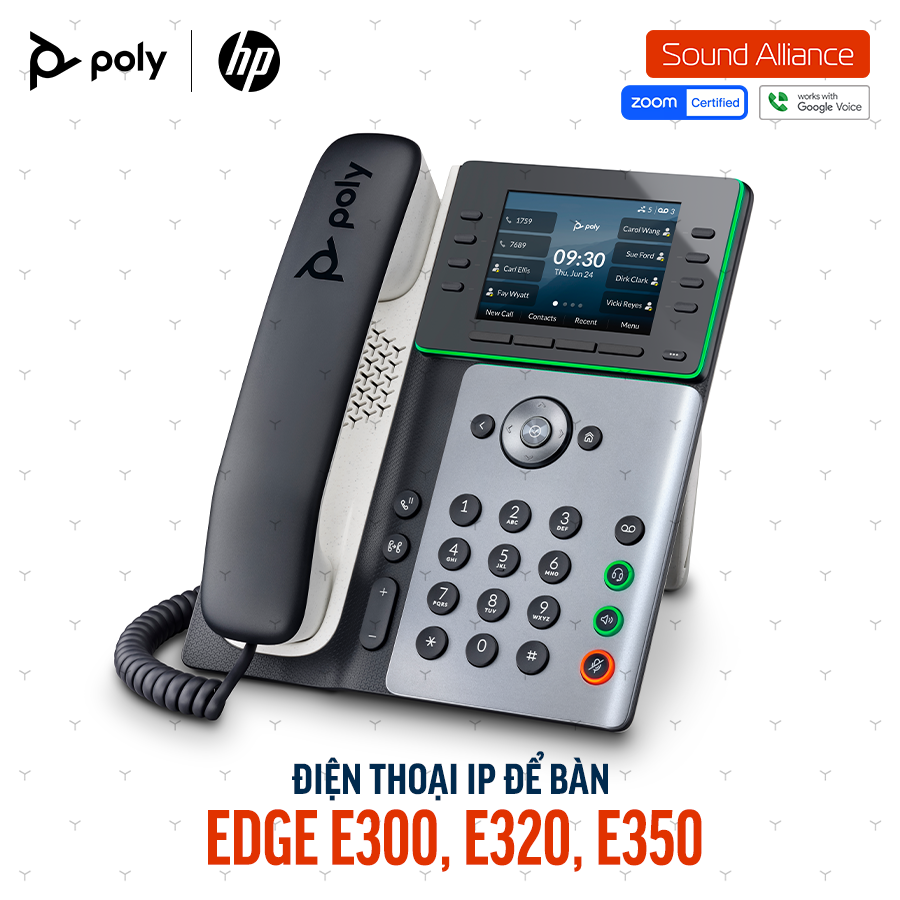 Điện thoại bàn Poly Edge E320 IP Phone (82M88AA) – Sound Alliance