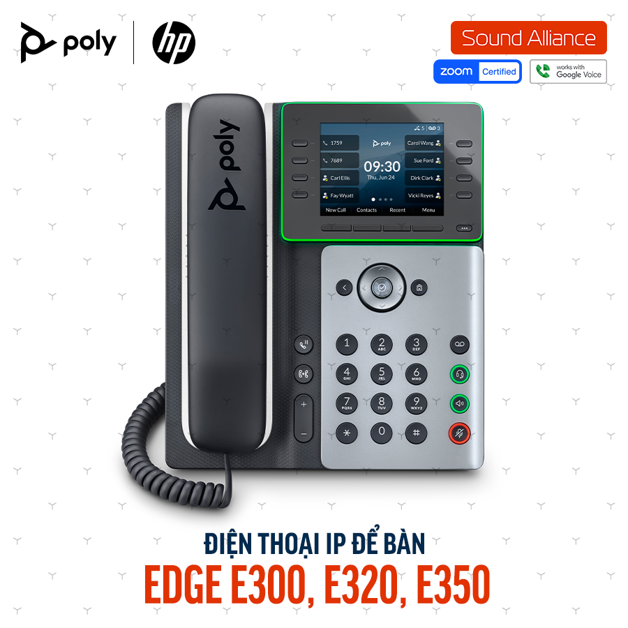 Điện thoại bàn Poly Edge E300 IP Phone (82M92AA) – Sound Alliance