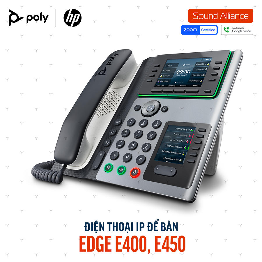 Điện thoại bàn Poly Edge E450 IP Phone (82M90AA) – Sound Alliance
