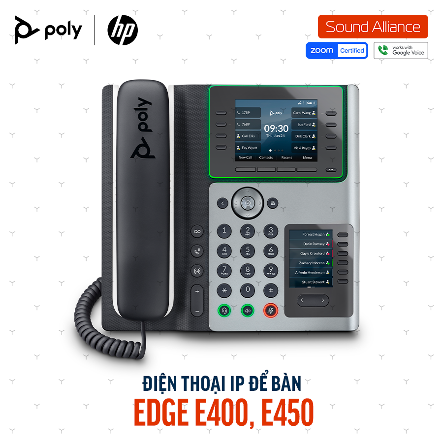 Điện thoại bàn Poly Edge E450 IP Phone (82M90AA) – Sound Alliance