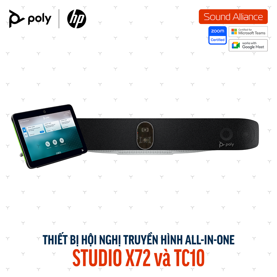Thiết bị hội nghị truyền hình Poly Studio X72 và TC10 (A4MA7AA) – Sound Alliance