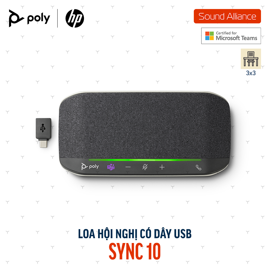 Loa Hội nghị có dây Poly Sync 10 Microsoft Teams (77P34AA) – Sound Alliance