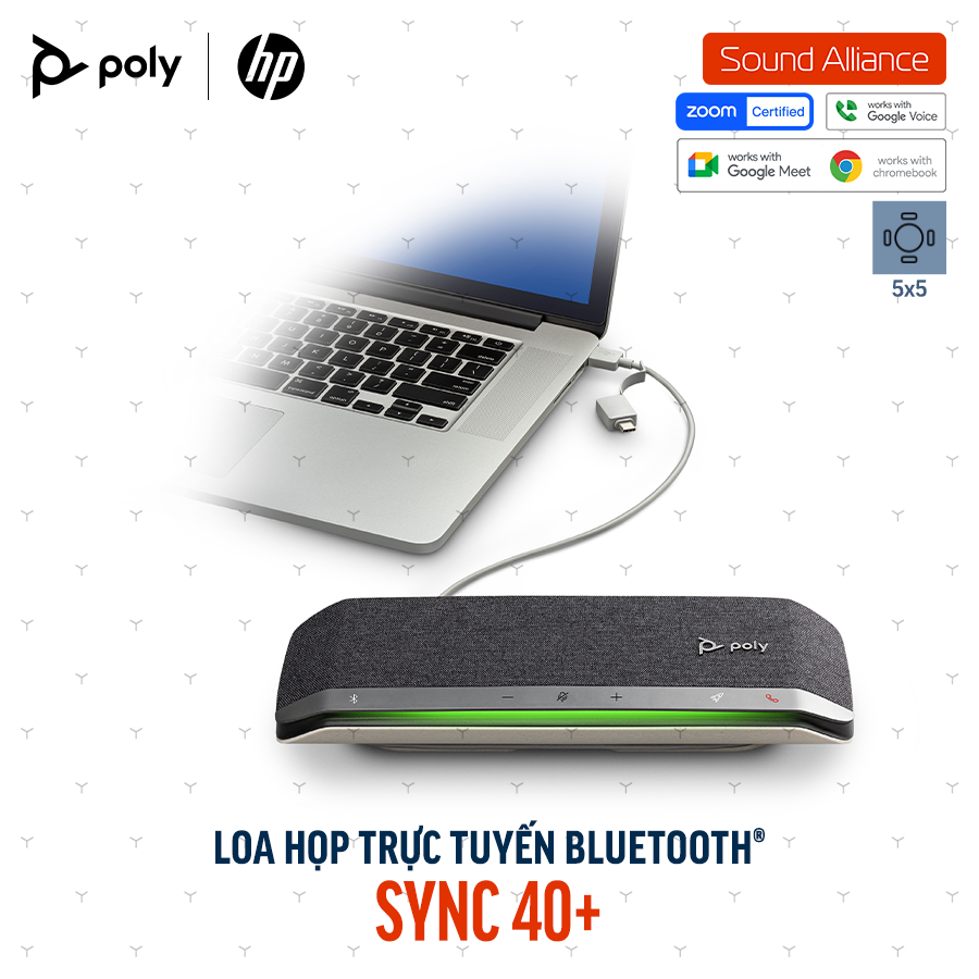 Loa Hội nghị Bluetooth Poly Sync 40+ Microsoft Teams (77P36AA) – Sound Alliance