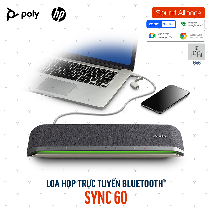 Loa Hội nghị Bluetooth Poly Sync 60 Microsoft Teams (77P41AA) – Sound Alliance