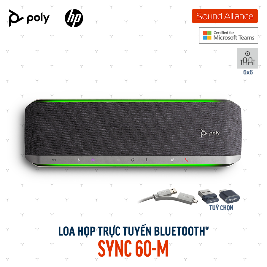 Loa Hội nghị Bluetooth Poly Sync 60 Microsoft Teams (77P41AA) – Sound Alliance