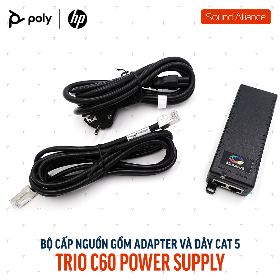 Bộ nguồn kèm cáp CAT 5 cho Poly Trio C60 (85X03AA) – Sound Alliance