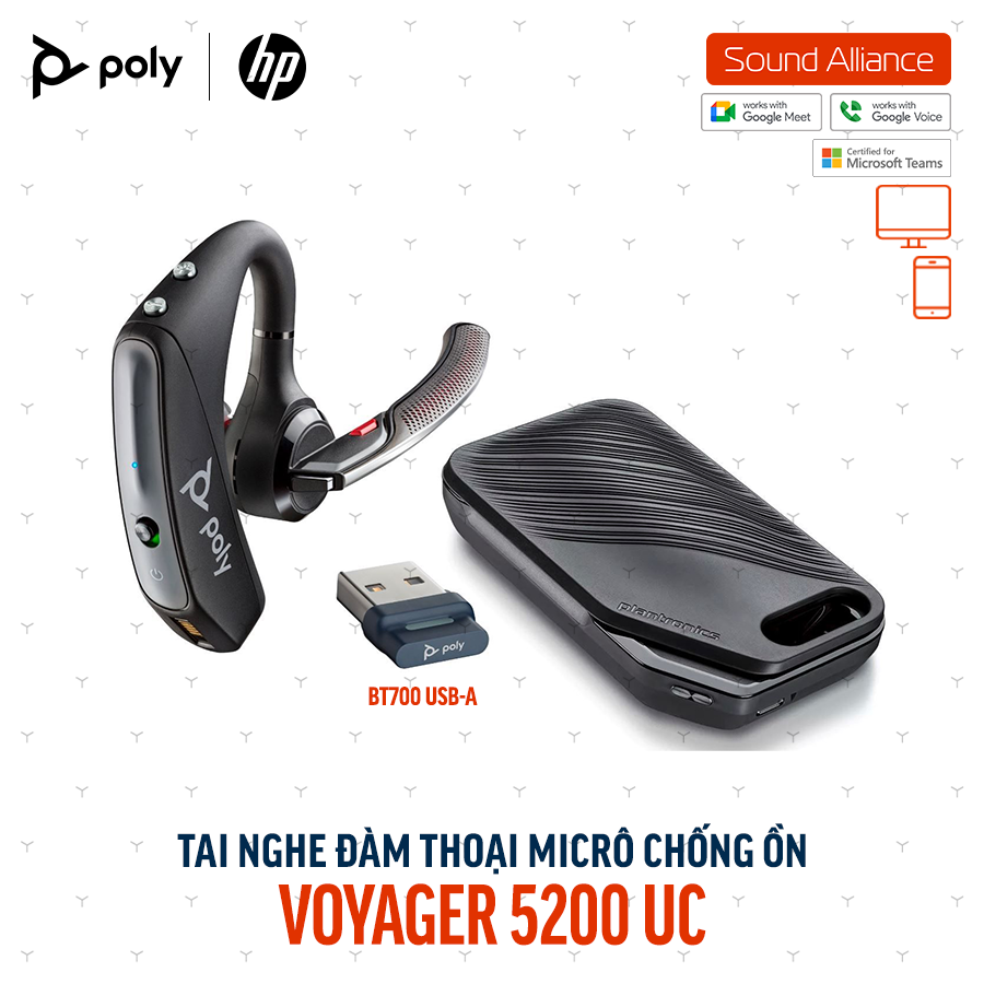 Tai nghe đàm thoại Poly Voyager 5200 UC (7K2F3AA) – Sound Alliance