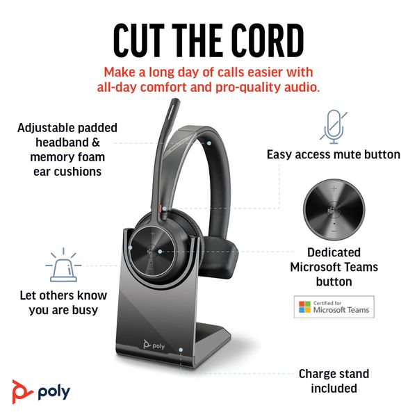 Tai nghe không dây Bluetooth Poly Voyager 4310 UC
