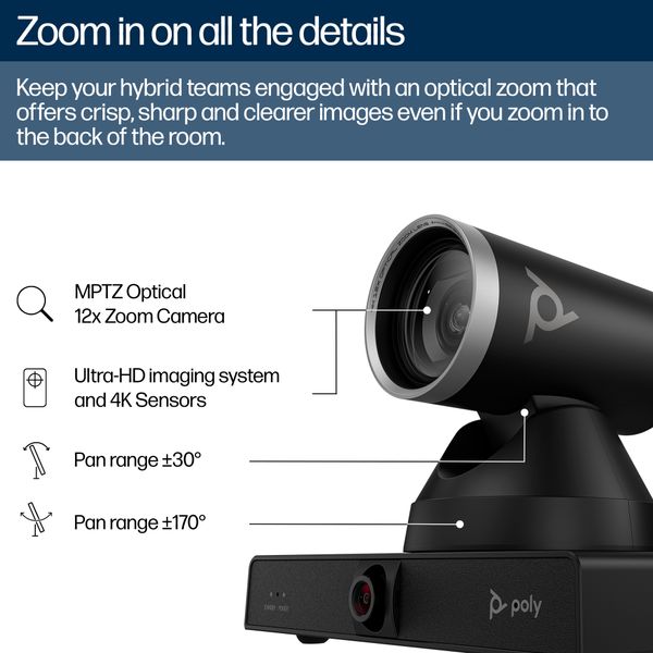 Camera họp trực tuyến PTZ HP Poly Studio E60