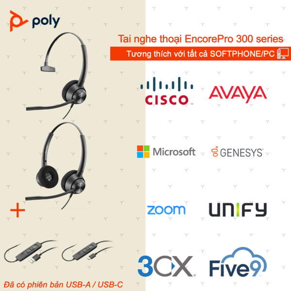 Tai nghe tổng đài điện thoại Poly EncorePro 310, EP310