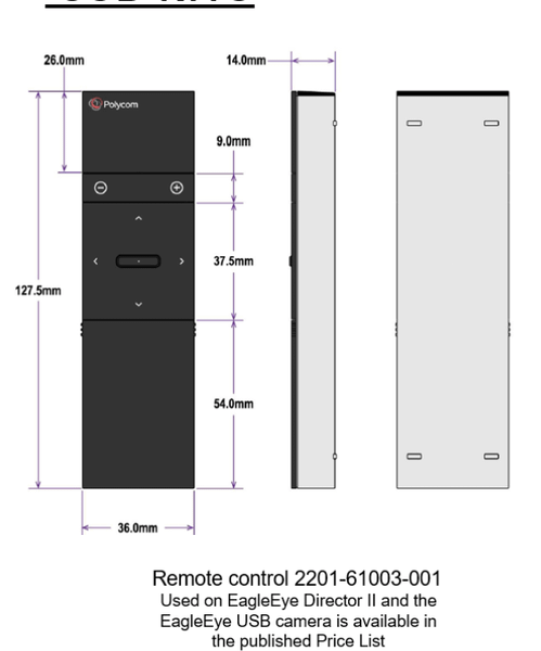 Điều khiển từ xa cho camera Polycom MSR/EagleEye IV USB