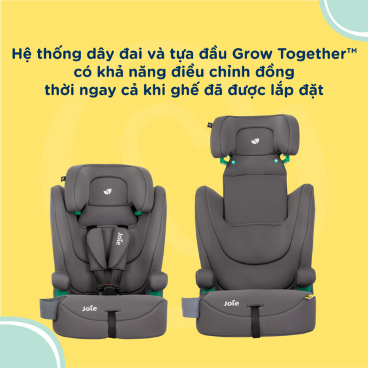 Ghế ngồi ô tô cho bé Joie Elevate R129 Shale – Coolmom - Mẹ tròn, con vuông