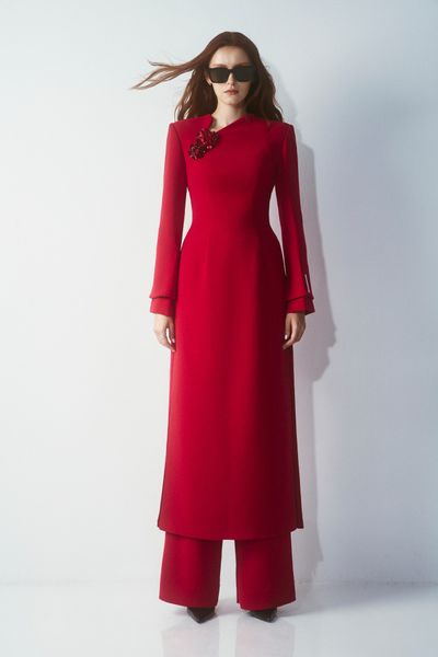 Áo dài Fany - Red – esther studios