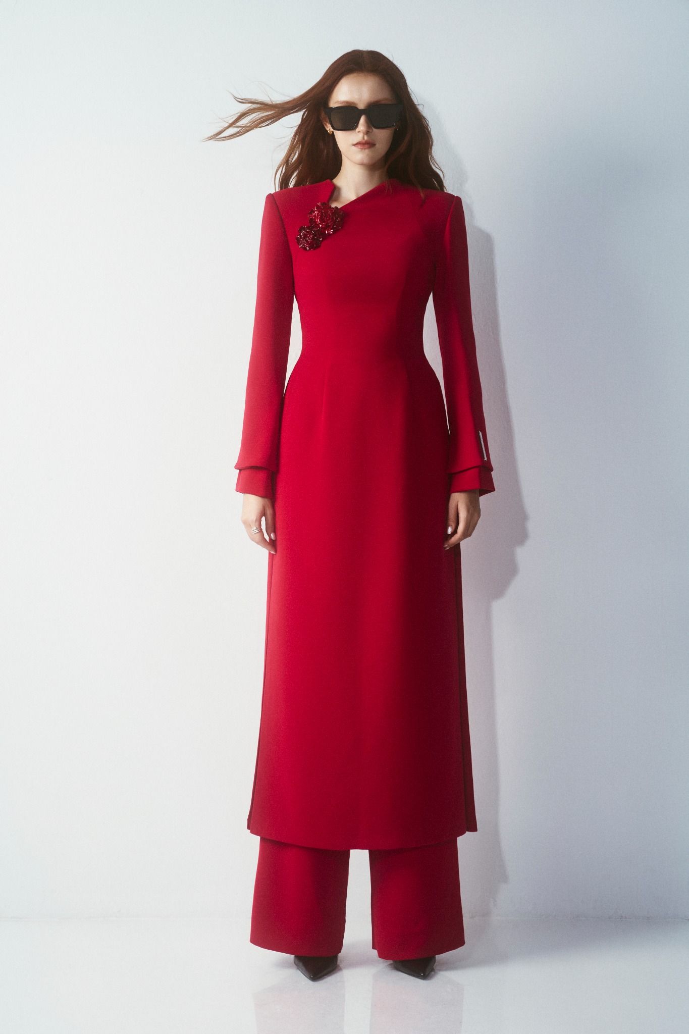 Áo dài Fany - Red – esther studios