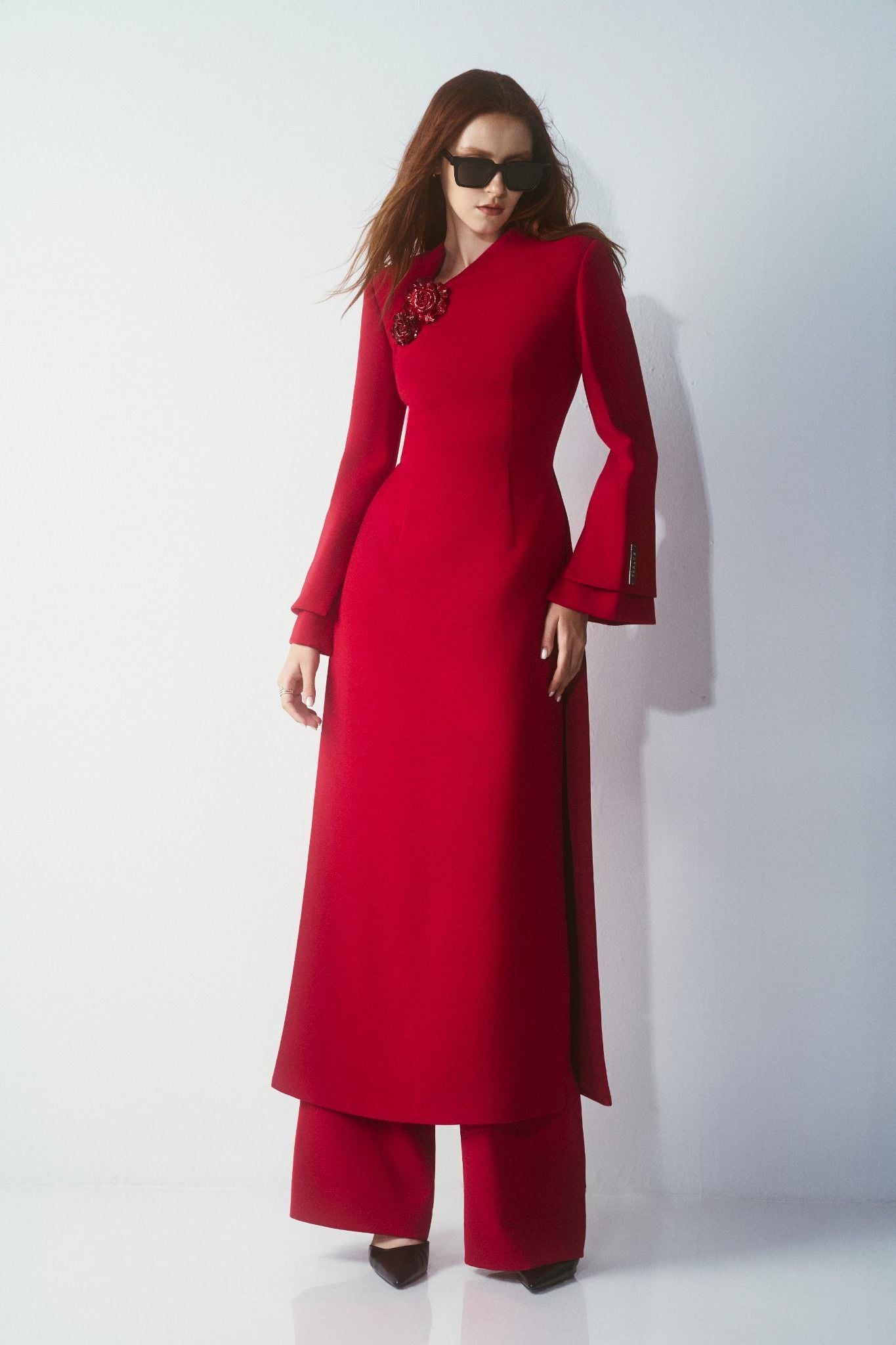 Áo dài Fany - Red – esther studios