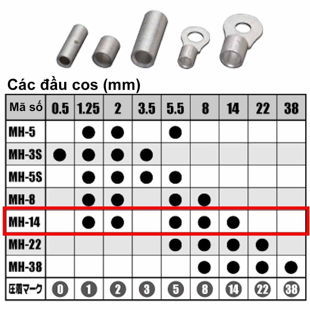 Kìm bấm cos MARVEL Nhật Bản MH-14 - Hàng nhập khẩu chính hãng Nhật Bản