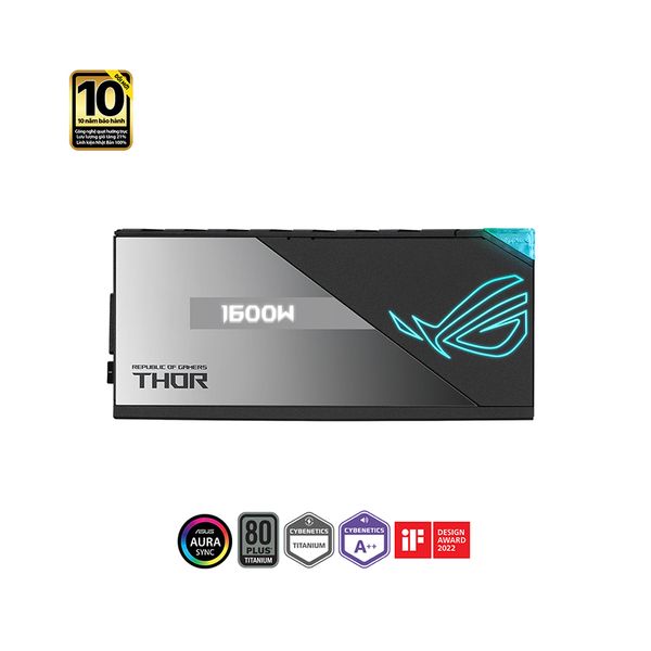 NGUỒN ASUS ROG THOR - 1600T GAMING TITANIUM - 1600W ( MÀU ĐEN/80 PLUS