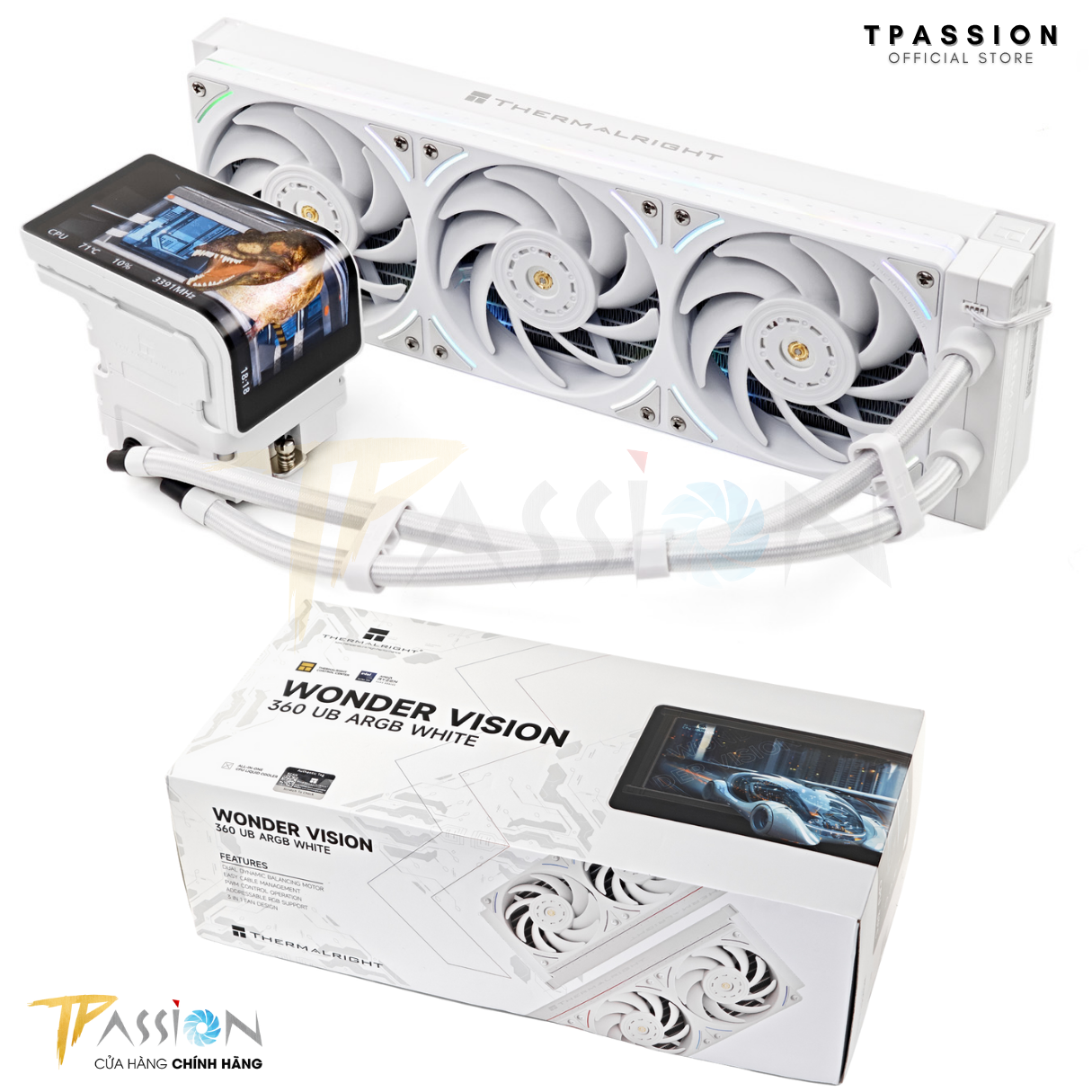 Tản nhiệt nước AIO THERMALRIGHT WONDER VISION 360 UB ARGB - WHITE (Màn