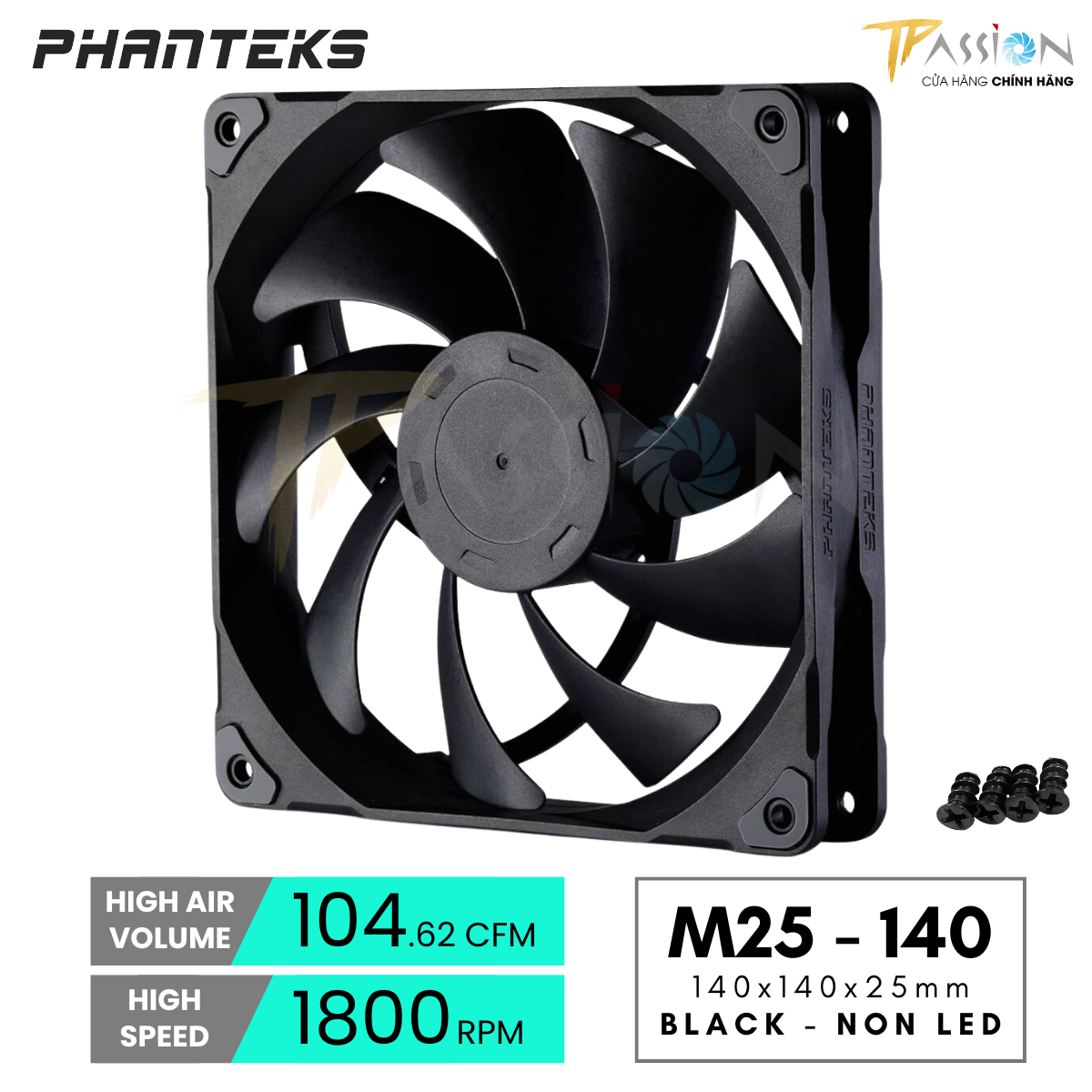 QUẠT FAN CASE PHANTEK M25 - 140 | BLACK - WHITE