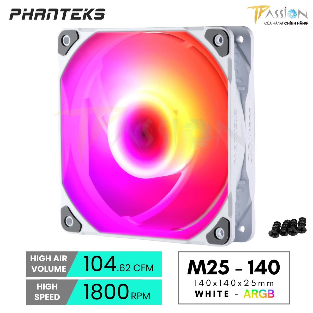 QUẠT FAN CASE PHANTEK M25 - 140 | BLACK - WHITE