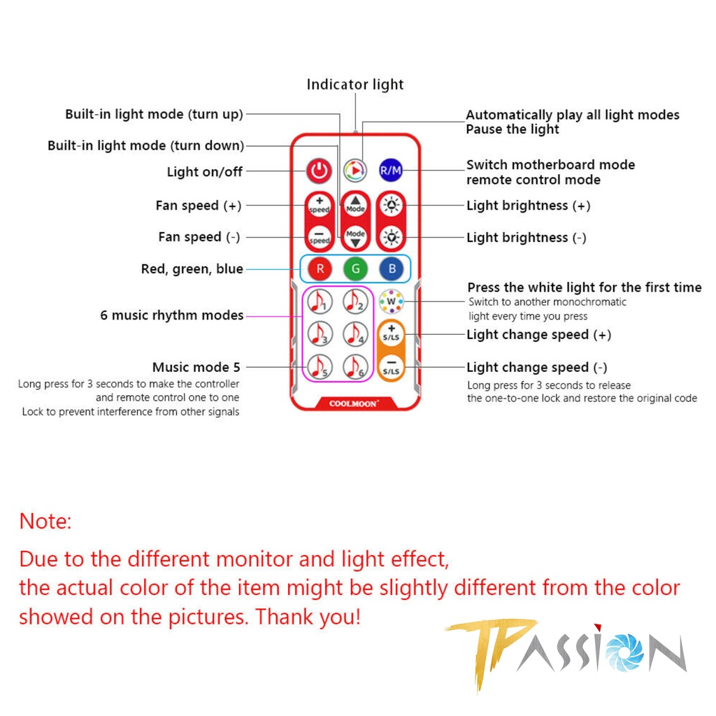 Hub Controller CoolMoon P-ARGB V2 Music nháy theo nhạc, 8 cổng 4 pin P