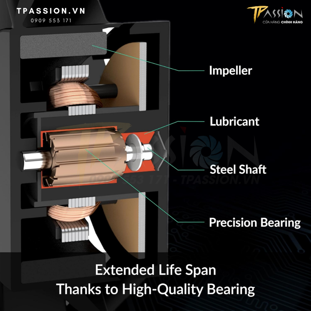 Quạt tản nhiệt Fan Case 14cm Arctic P14 Max Black / White - Chính hãng