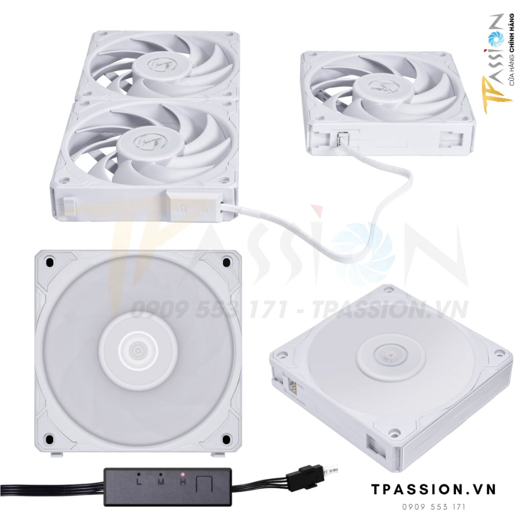 Quạt tản nhiệt LIAN LI UNI FAN P28 Black / White - Chính hãng, Ghép nố