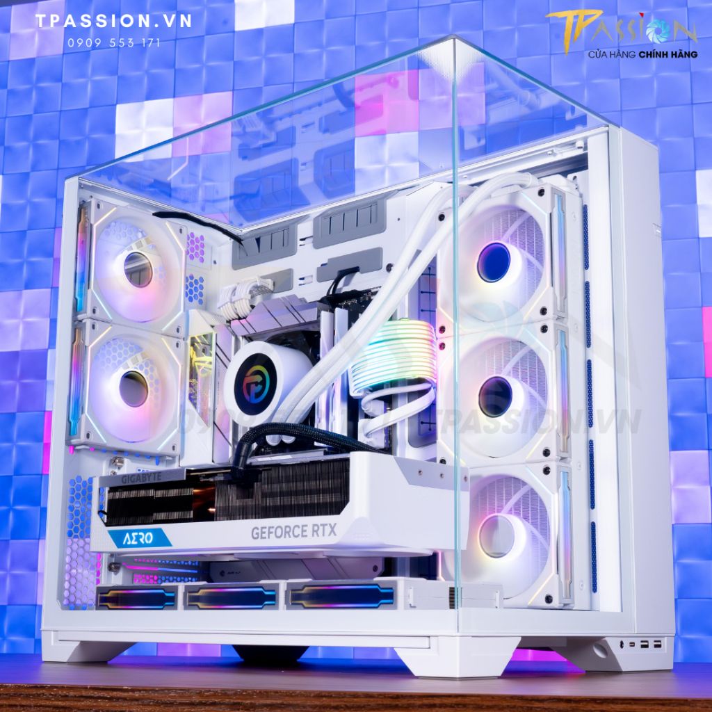 Vỏ case máy tính Lian Li O11 VISION Black / White / Chrome - Case gươn