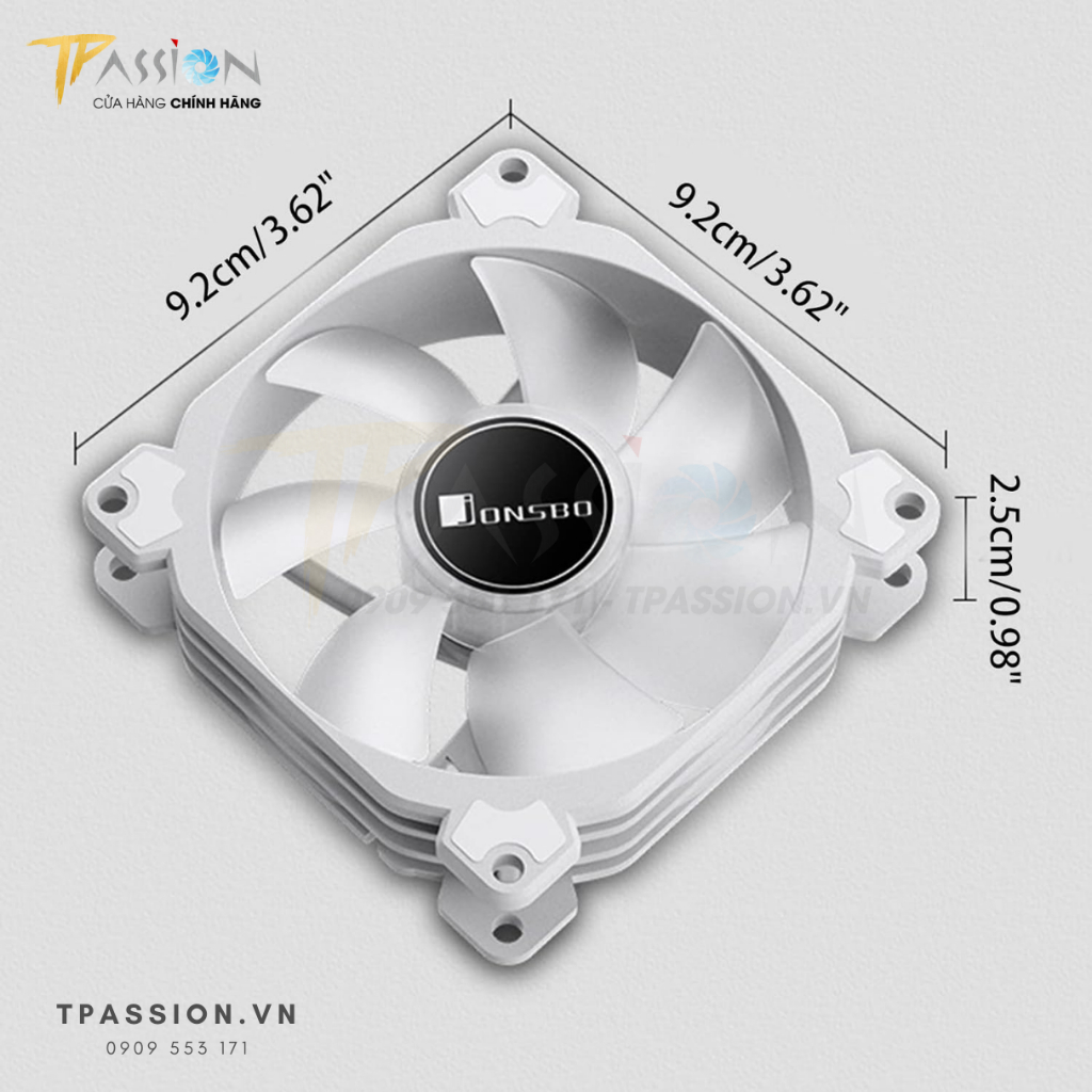 Quạt Fan Case 9cm JONSBO FR - 925 ARGB LED - Chính hãng, tản nhiệt tốc