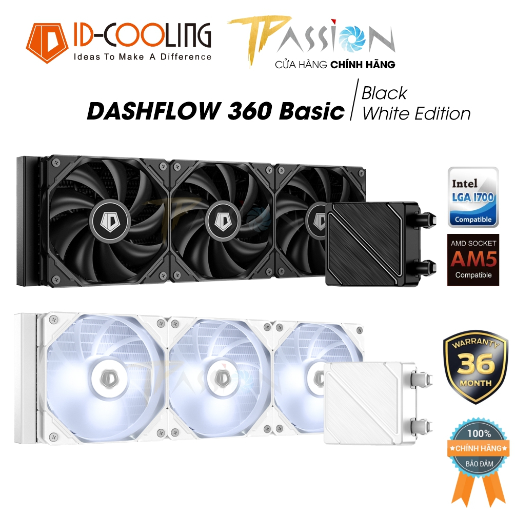 Tản nhiệt nước CPU AIO ID-COOLING DASHFLOW 360 BASIC BLACK / WHITE (Qu