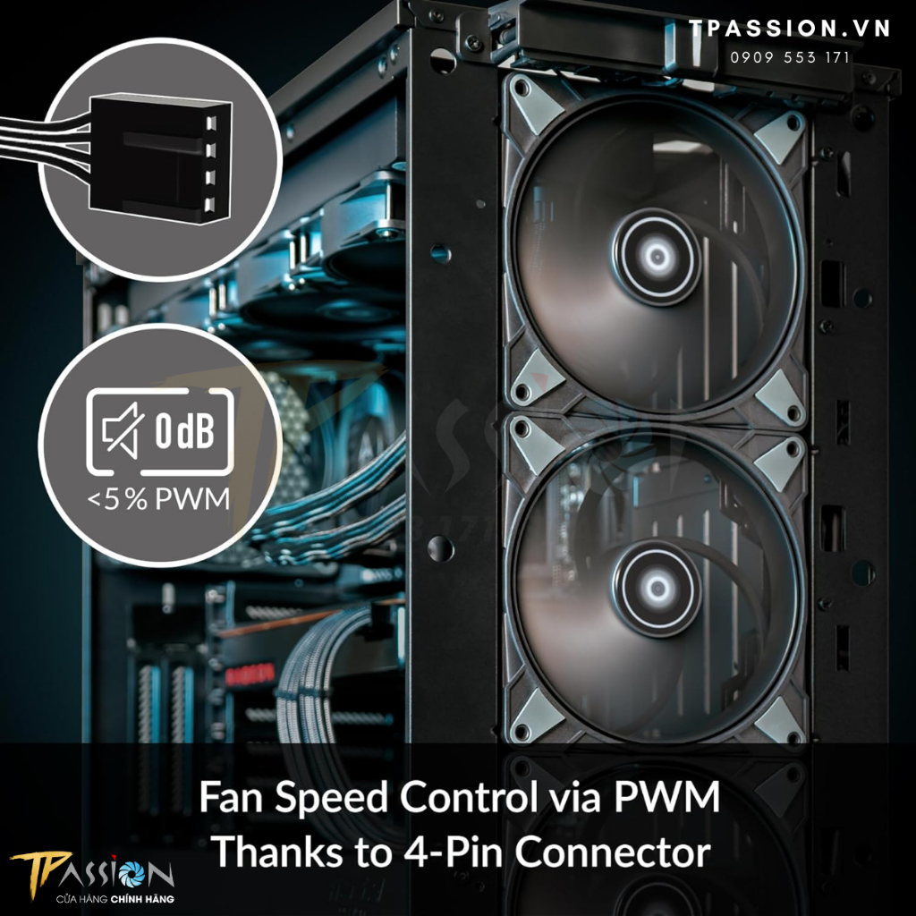 Quạt tản nhiệt Fan Case 14cm Arctic P14 Max Black / White - Chính hãng